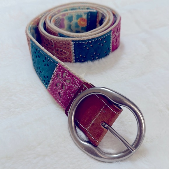 Fossil | Accessories | Fossil Genuine Leather Boho Patchwork Belt ...